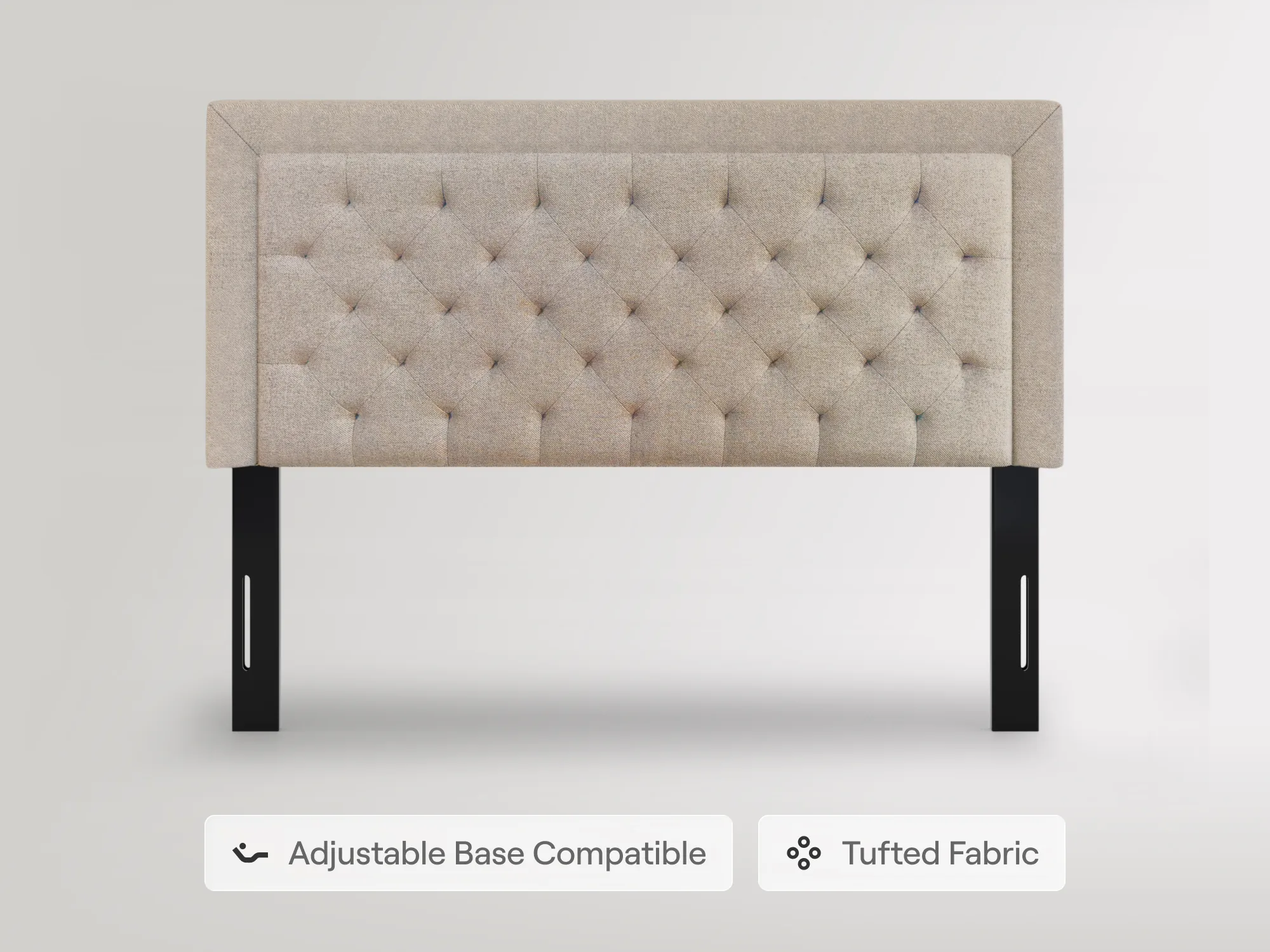 Hampton Tufted Fabric Headboard | Nectar
